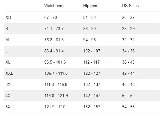 Mérettáblázat márkánként - Decathlon